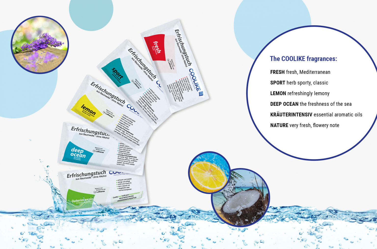 Original refreshing towels from Coolike I Without alcohol